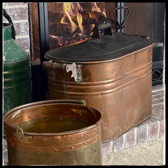 Accents | Vintage Copper Boiler Wash Basin Pot W Lid | Poshmark